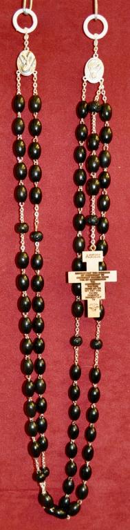 rosario in legno nero sette poste per saio francescano con croce san ...