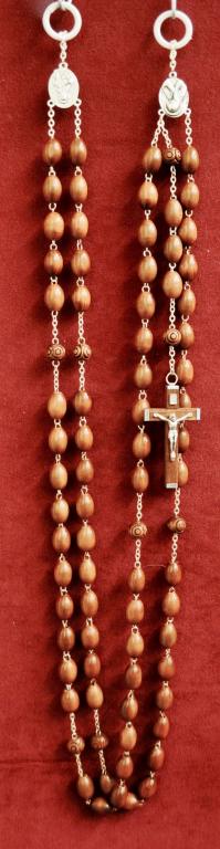 rosario ii legno marrone sette poste per saio francescano con croce in ...